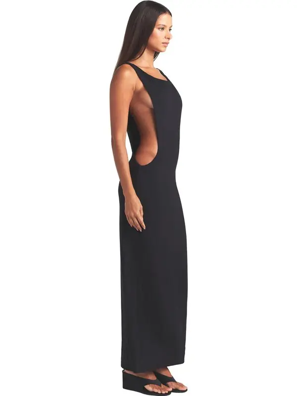 SKIMS Smooth Layers Cut Out Long Dress - Obsidian