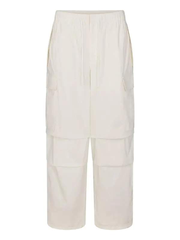 SKIMS Oversized Low-rise Cargo Pants In Woven Cotton - Egret