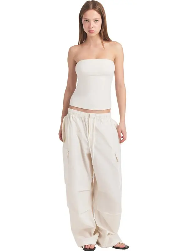 SKIMS Oversized Low-rise Cargo Pants - Egret