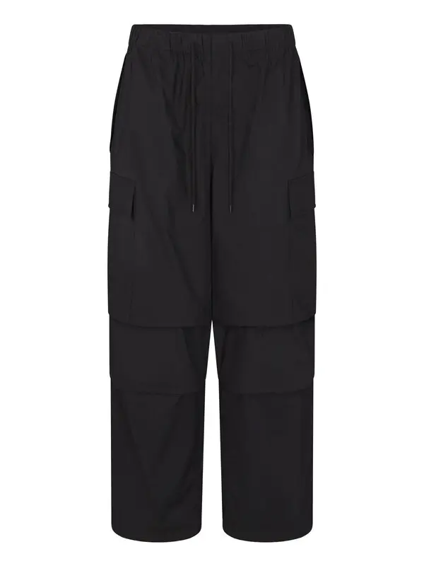 SKIMS Oversized Low-rise Cargo Pants In Woven Cotton - Onyx