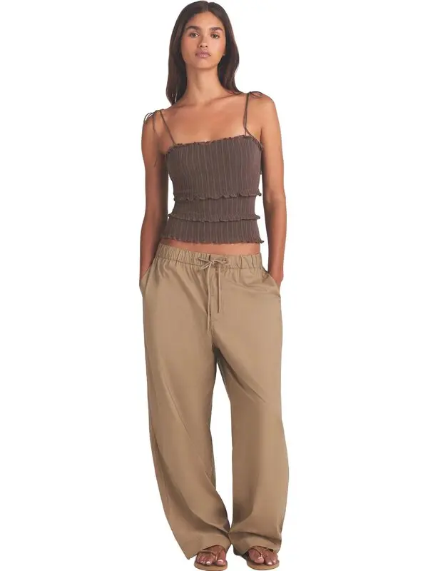 SKIMS Oversized Straight Leg Cotton Pants - Desert