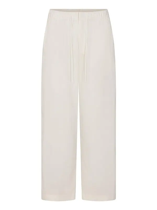 SKIMS Oversized Straight Leg Cotton Pants - Egret