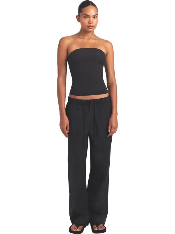 SKIMS Woven Cotton Oversized Straight Leg Pant - Onyx