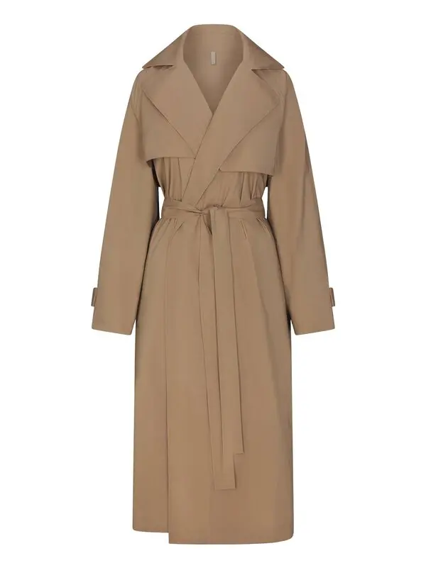 SKIMS Oversized Trench Coat In Woven Cotton - Desert