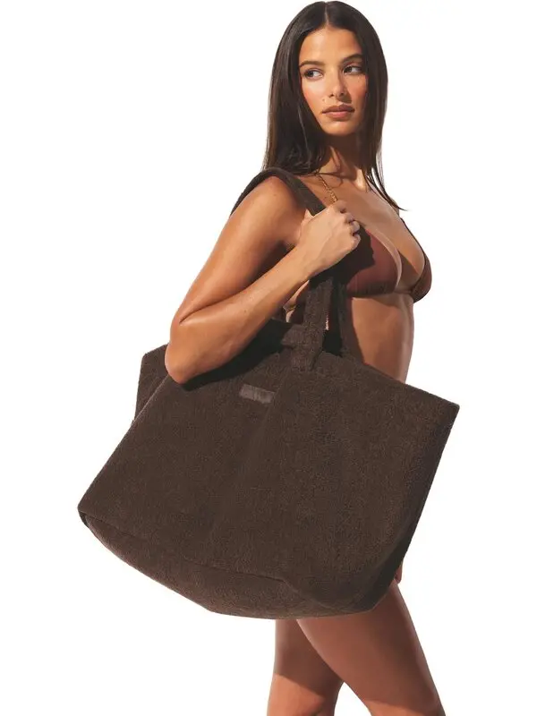 SKIMS Jumbo Terry Tote - Dark Sepia