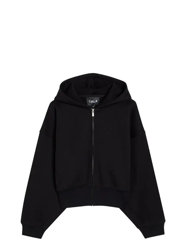 TALA Cocoon Hooded Jersey Sweatshirt - Black