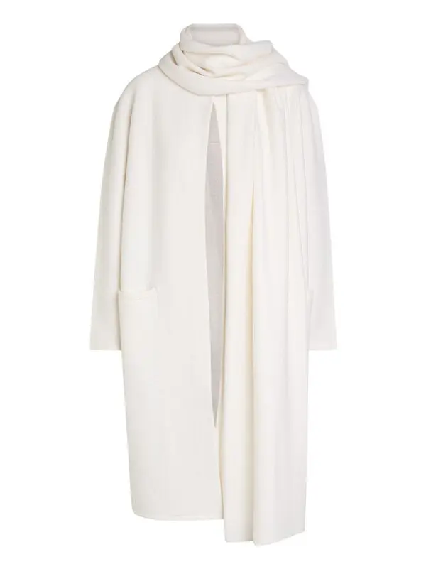 Maria Mcmanus Merino Wool Coat With Scarf - Ivory