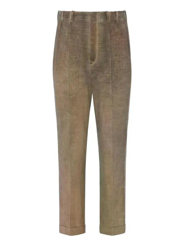 MAISON MARGIELA Pleated Turn-up Trousers - Brown