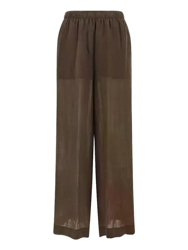 NUDE Elasticated Wide-leg Trousers - Brown