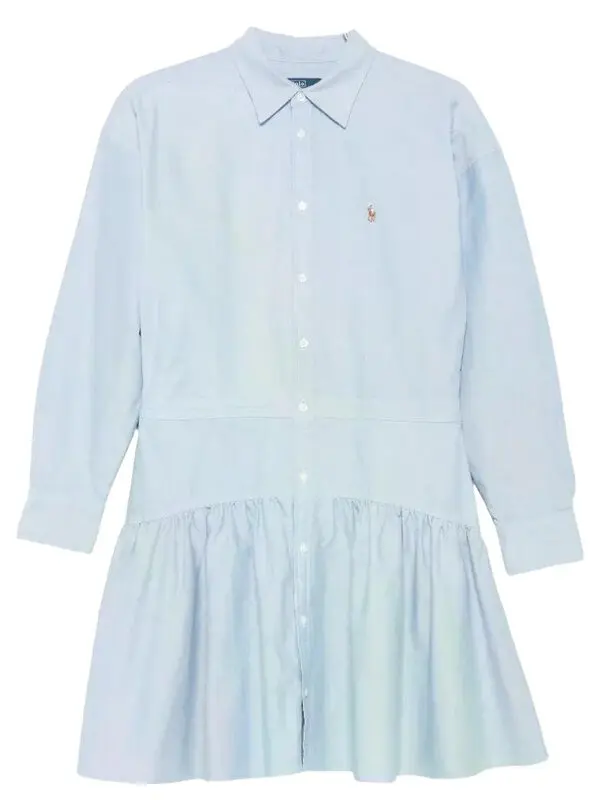 Polo Ralph Lauren Ruffled Mini Shirt Dress - Blue