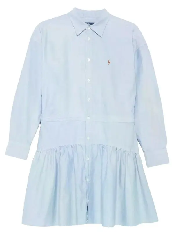 Polo Ralph Lauren Ruffled Mini Shirt Dress - Blue