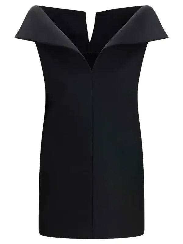 Balenciaga Vareuse V-neck Dress - Black
