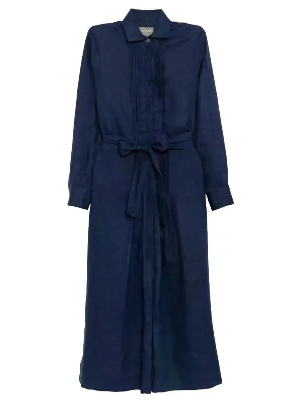 N.peal Tie-belt Shirt Dress - Blue
