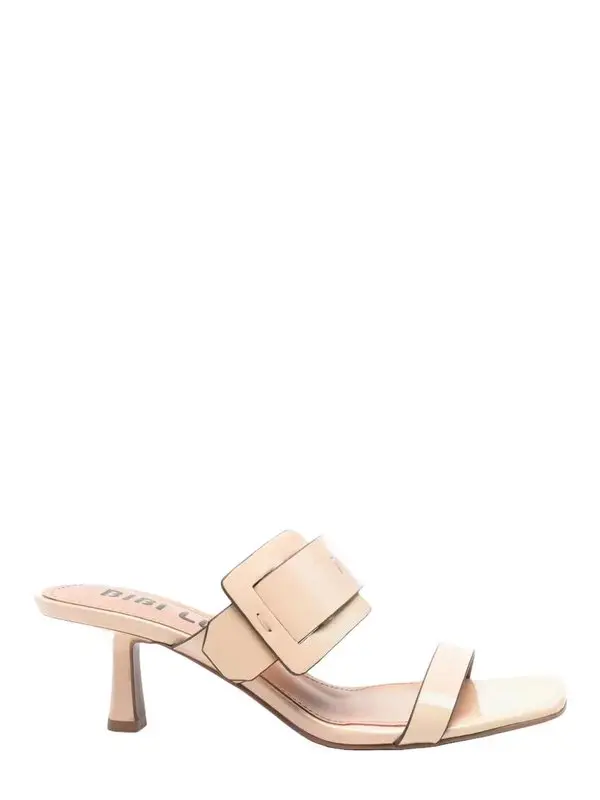 BIBI LOU Buckled Leather Mules - Neutrals