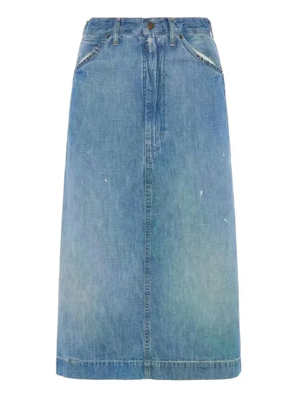 MAISON MARGIELA Midi Denim Skirt - Blue