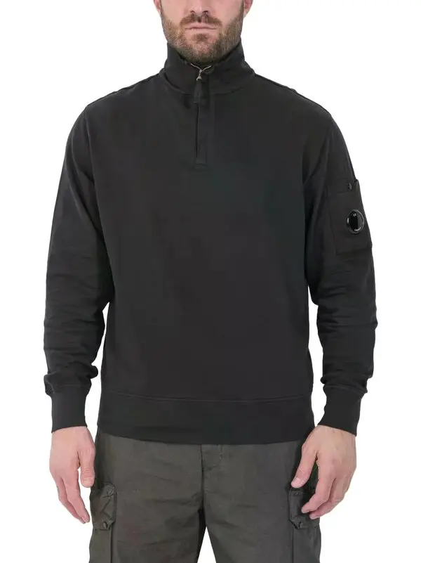 C.P. COMPANY Zip Funnel Neck Sweatshirt - Black