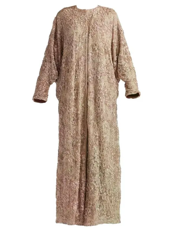 Tadashi Shoji Floral Sequin Embellished Dress - Neutrals