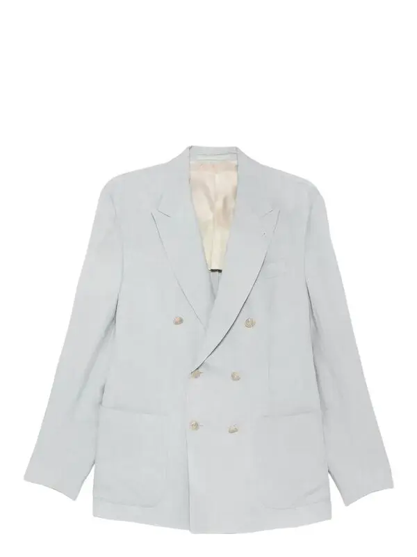 Eleventy Double-breasted Chest-pocket Jacket - Blue
