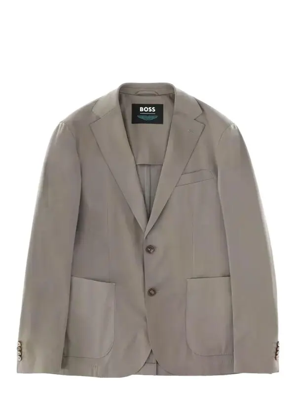 BOSS Button Leather Jacket - Neutrals
