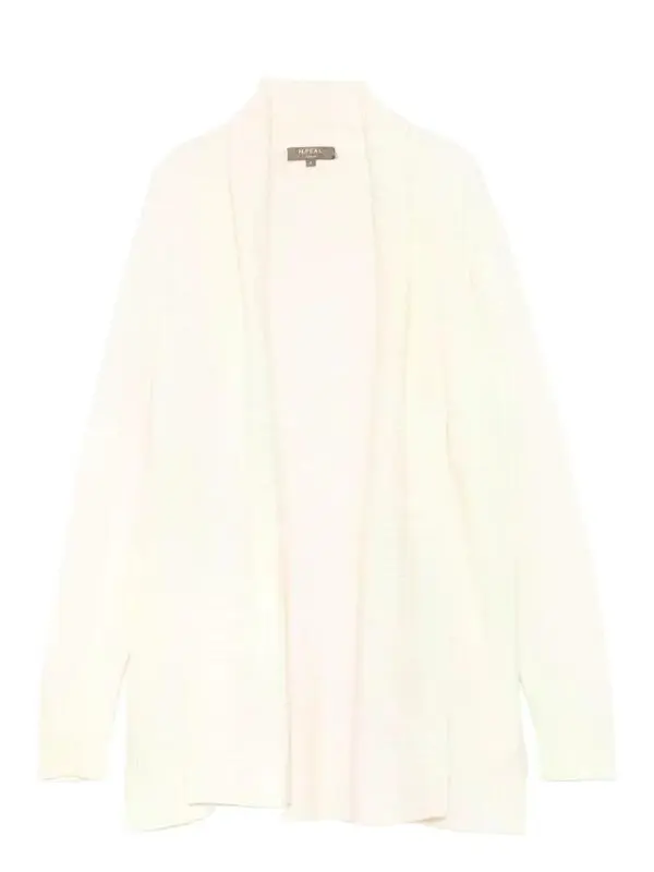 N.peal Rib Knit Placket Cardigan - Neutrals