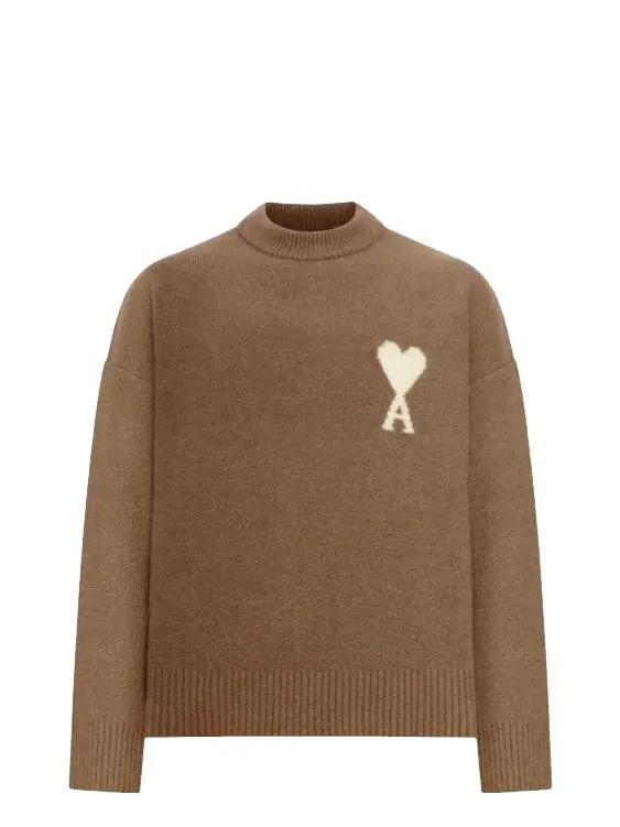 Ami De Coeur Alpaca Crewneck Sweater - Brown