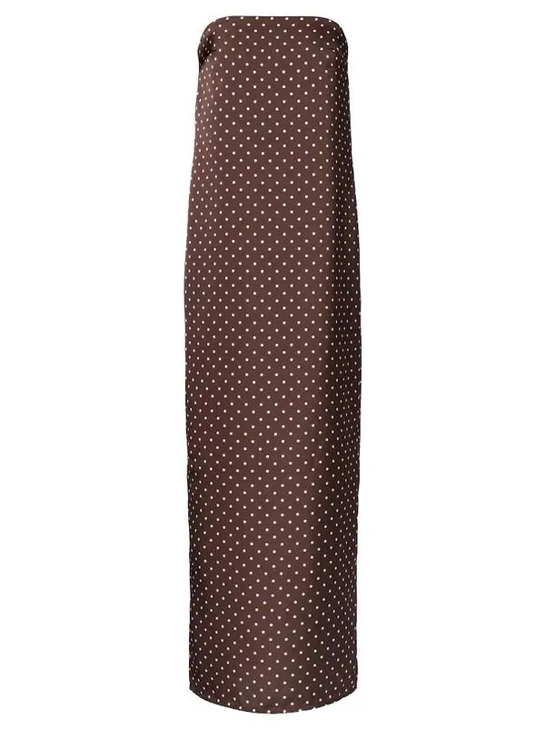 ROTATE BY BIRGER CHRISTENSEN Polka-dot Satin Gown - Brown