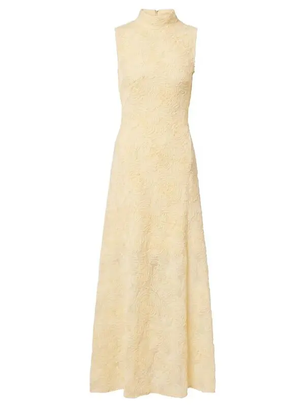 ROTATE BY BIRGER CHRISTENSEN Floral Mesh Maxi Dress - Yellow