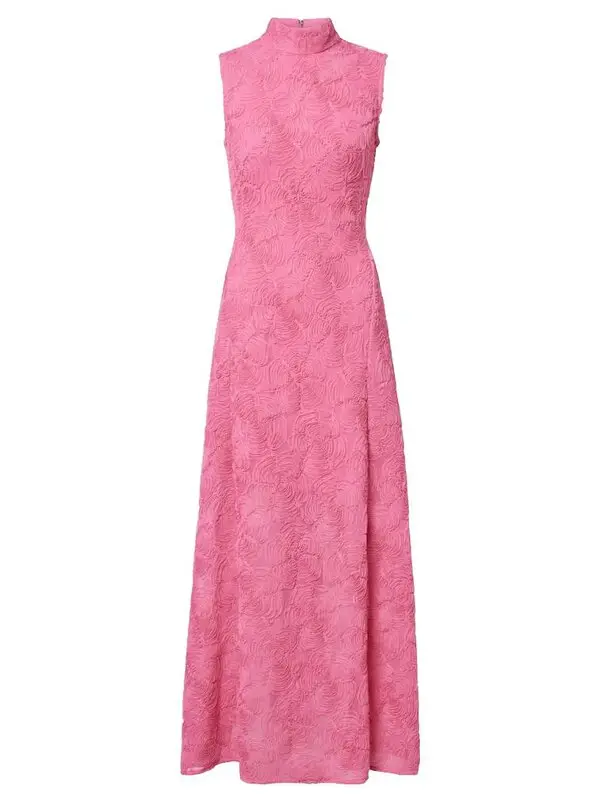 ROTATE BY BIRGER CHRISTENSEN Floral Mesh Maxi Dress - Pink