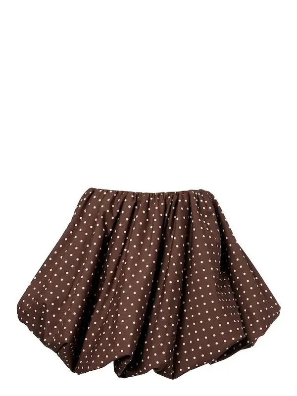 ROTATE BY BIRGER CHRISTENSEN Polka-dot Cotton-blend Miniskirt - Brown