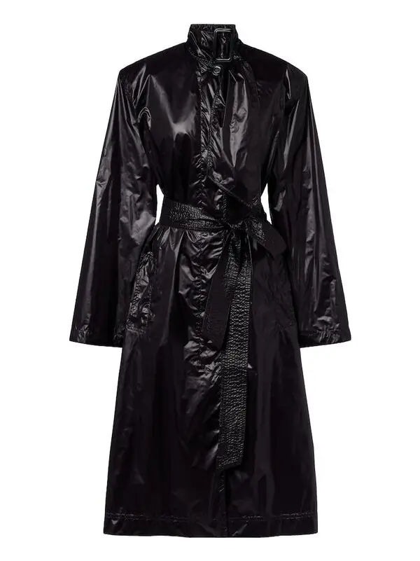 Saint Laurent Bow-detail Belted Trench Coat - Black
