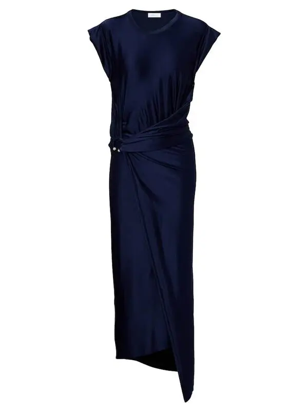 Rabanne Draped Jersey Maxi Dress - Blue