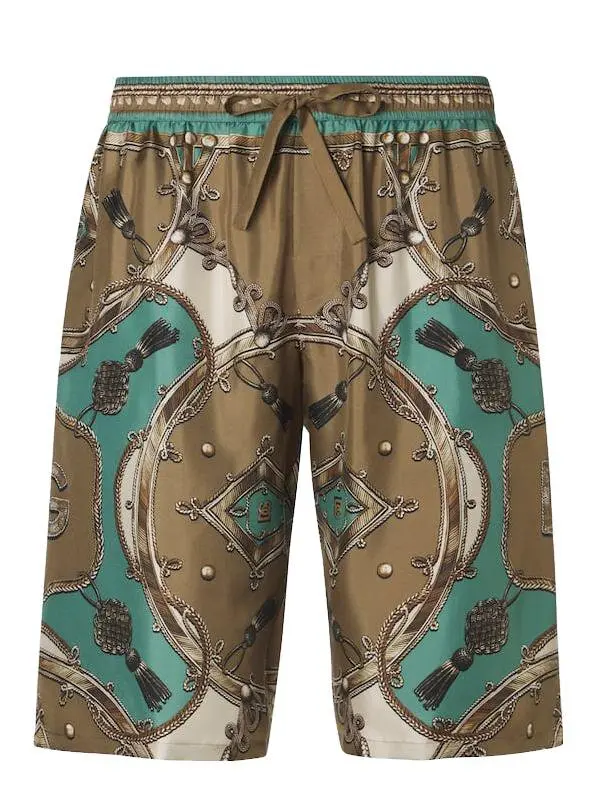 Dolce & Gabbana Printed Silk Twill Shorts - Multicoloured