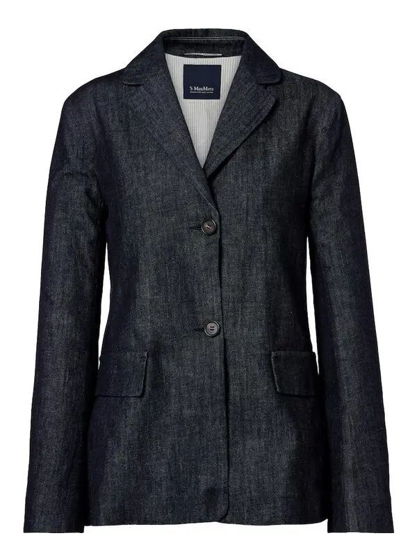 Max Mara Leone Denim Blazer - Blue