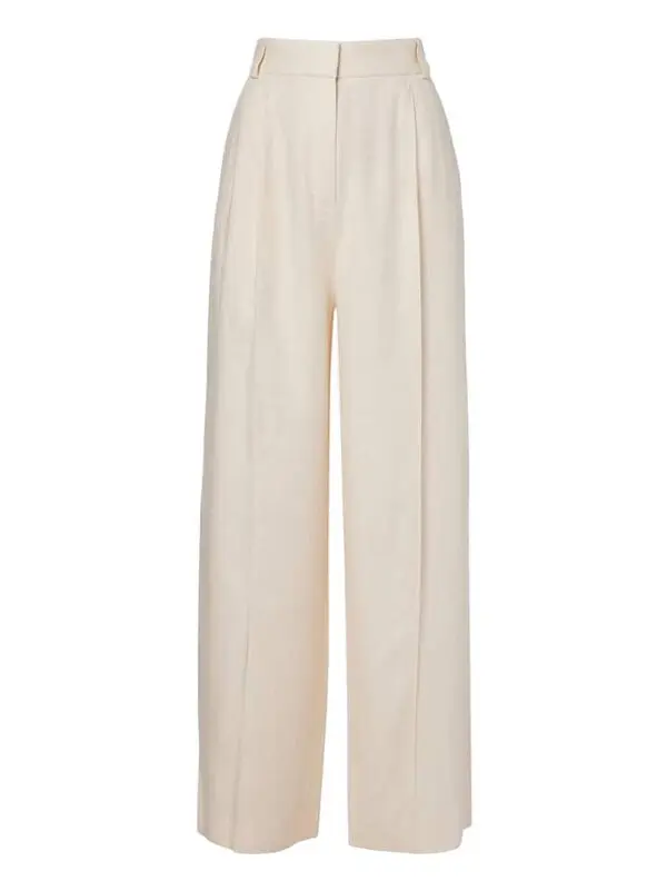 Loro Piana Lodger Linen And Wool Wide-leg Pants - White