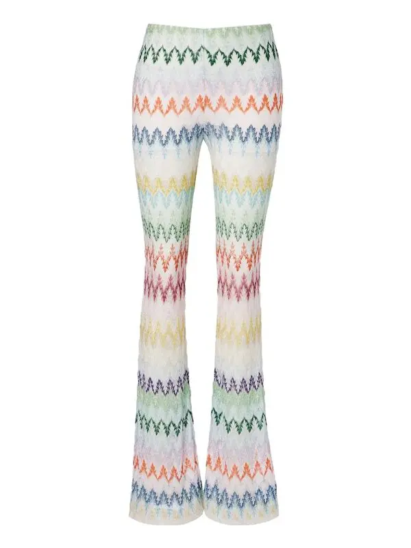 Missoni Open-knit Lamé Flared Pants - Multicoloured