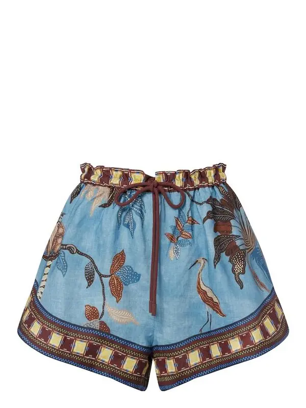 ALEMAIS Georgie Printed Linen Shorts - Multicoloured