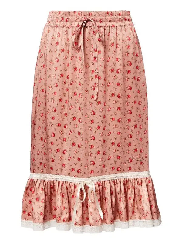 Dolce & Gabbana Floral Silk And Cotton-blend Midi Skirt - Multicoloured
