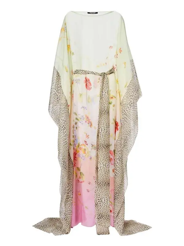 Roberto Cavalli Printed Silk Kaftan - Green