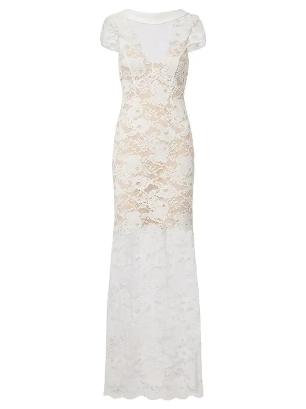 SELF-PORTRAIT Lace Gown - White