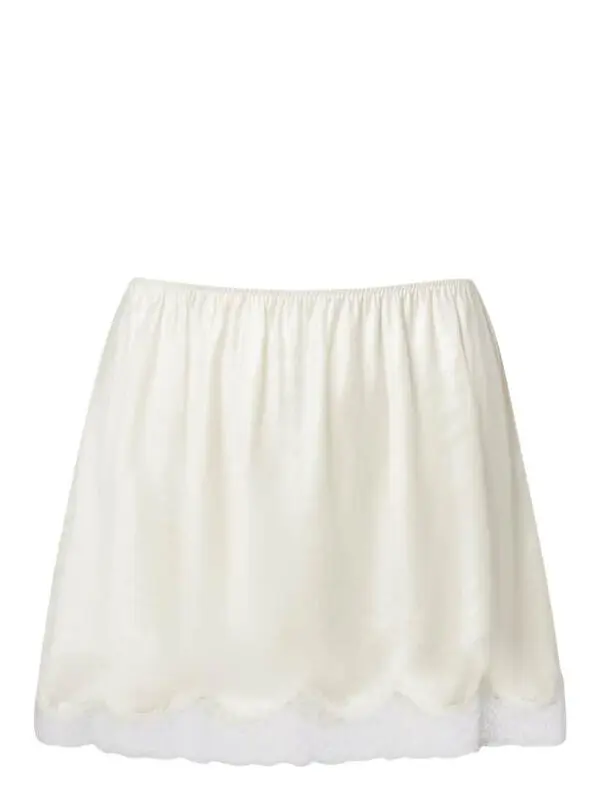 Magda Butrym Lace-trimmed Silk Satin Miniskirt - White