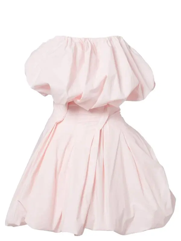 Magda Butrym Pleated Cotton Bustier Dress - Pink