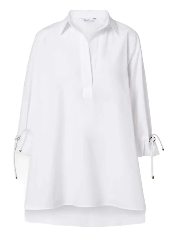 Max Mara Adorni Oversized Cotton Poplin Shirt - White