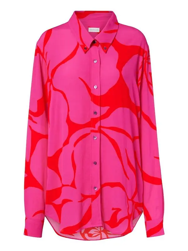 Dries Van Noten Floral Oversized Shirt - Pink