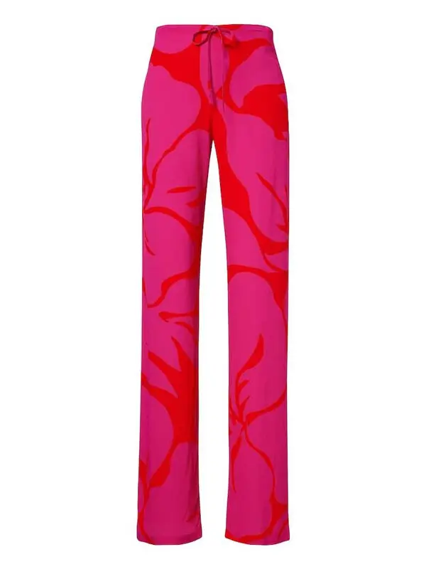 Dries Van Noten Floral Straight Pants - Pink