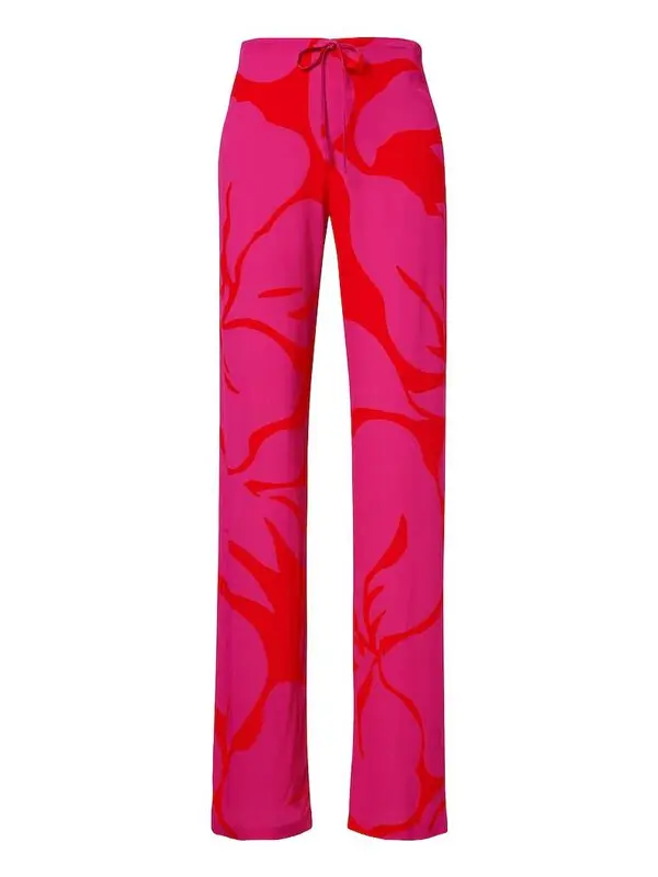 Dries Van Noten Floral Straight Leg Pants - Pink