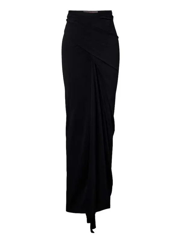 Rick Owens Lilies Jersey Maxi Skirt - Black