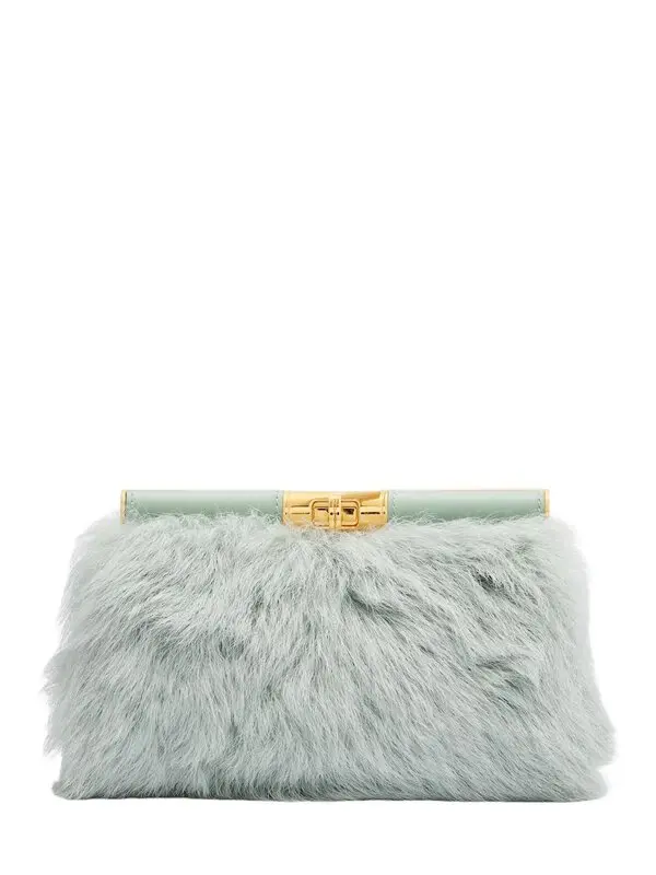 Dolce & Gabbana Marlene Small Shearling Shoulder Bag - Green
