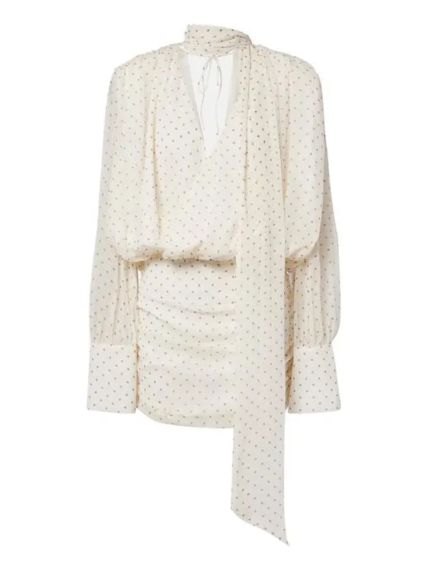 ROTATE BY BIRGER CHRISTENSEN Floral Scarf-detail Minidress - White