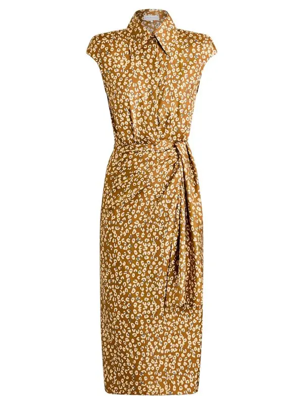 Scanlan Theodore Silk Animal Print Wrap Dress - Spice.creme