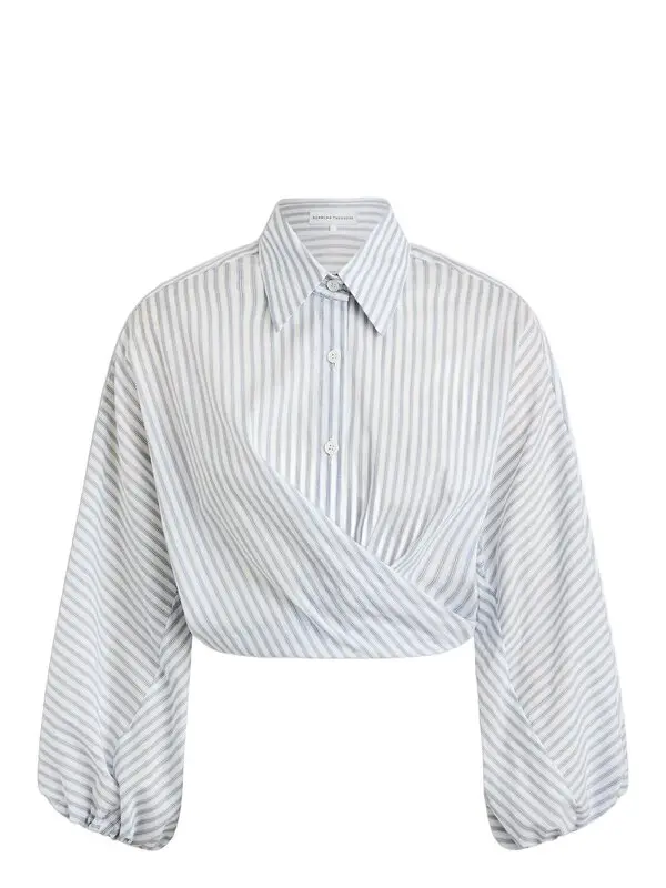 Scanlan Theodore Stripe Voile Shirt - Blue.stripe